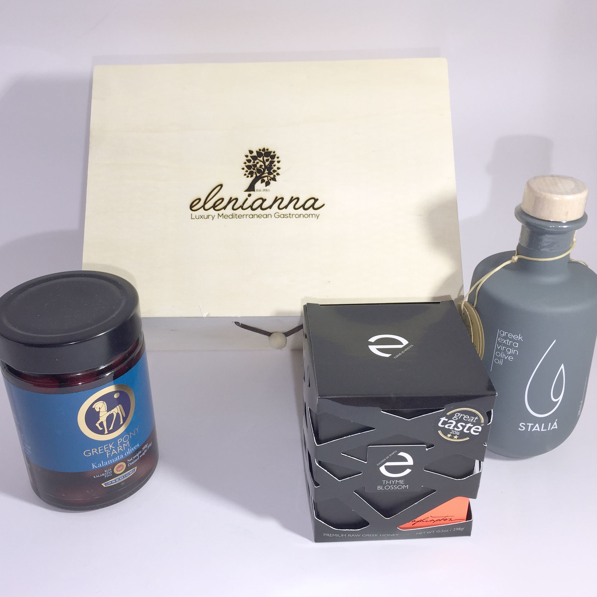 Wooden gift box with flavors from Greece | Authentic Greek Wooden gift ...